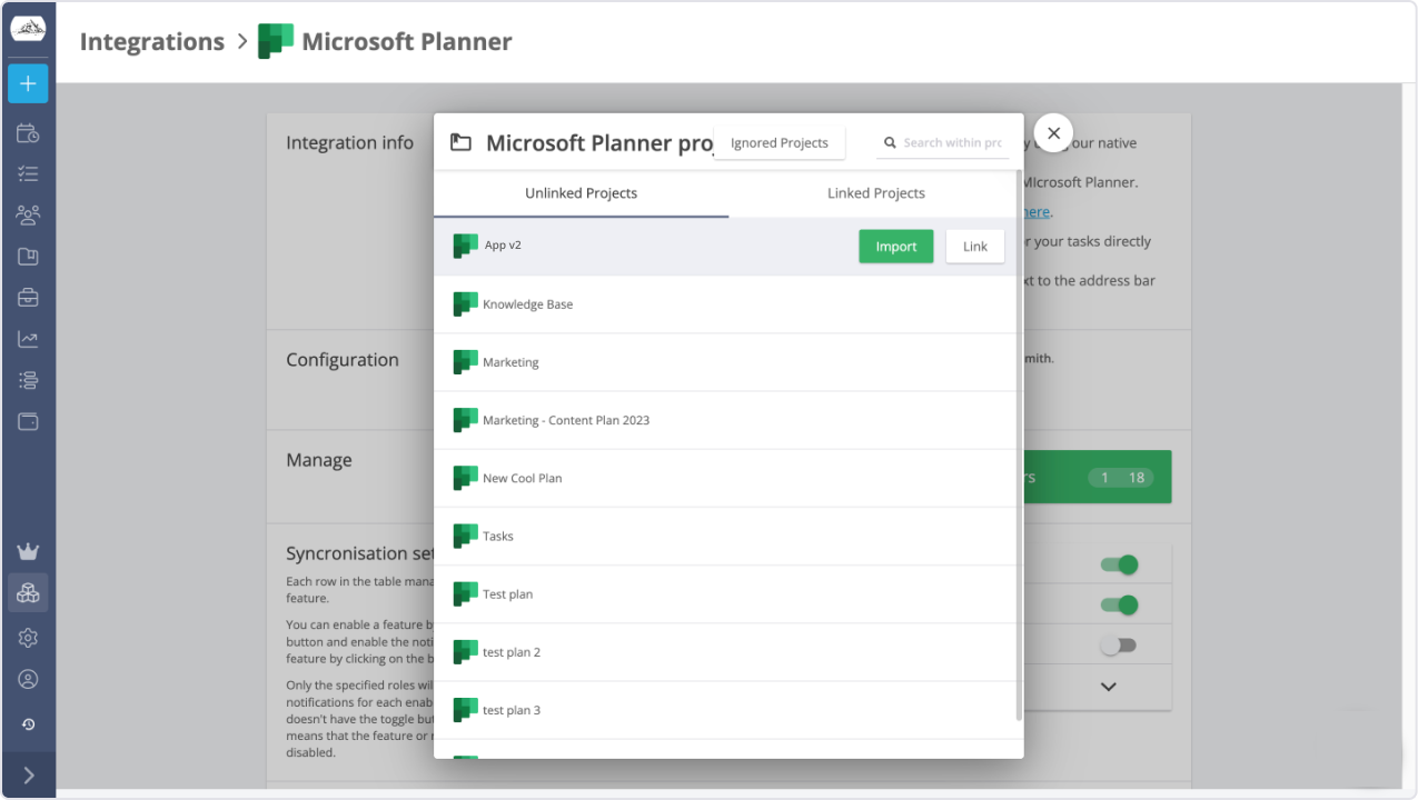 Microsoft Planner integration
